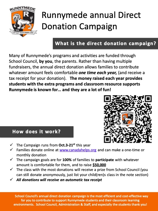 Runnymede’s Direct Donation Campaign is on! – Runnymede Home & School ...
