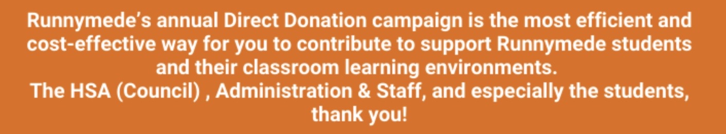 Annual Direct Donation Campaign – Runnymede Home & School Association